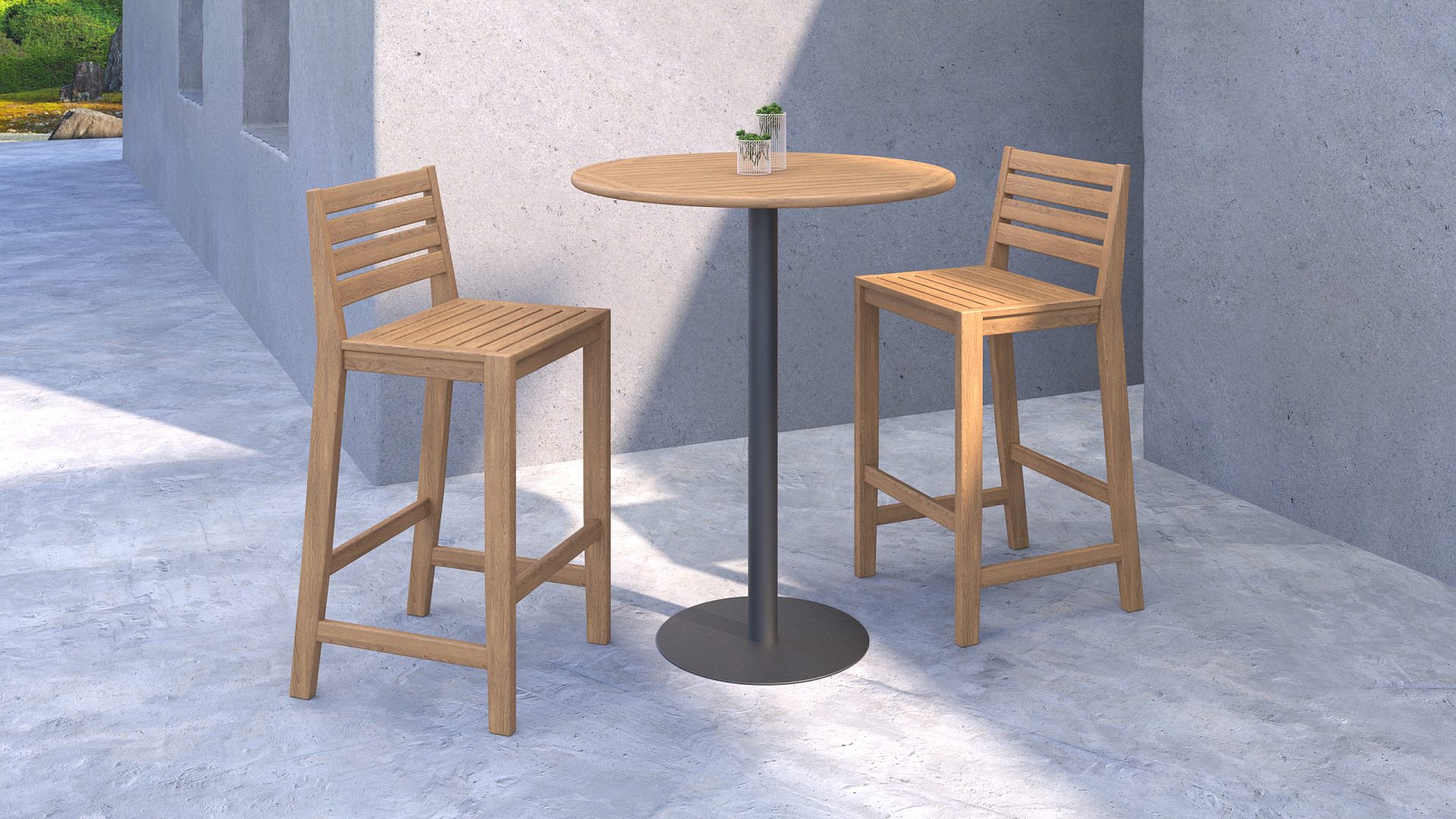BISTRO ROUND TEAK HIGH TABLE - Outdoor Furniture Manufacturer