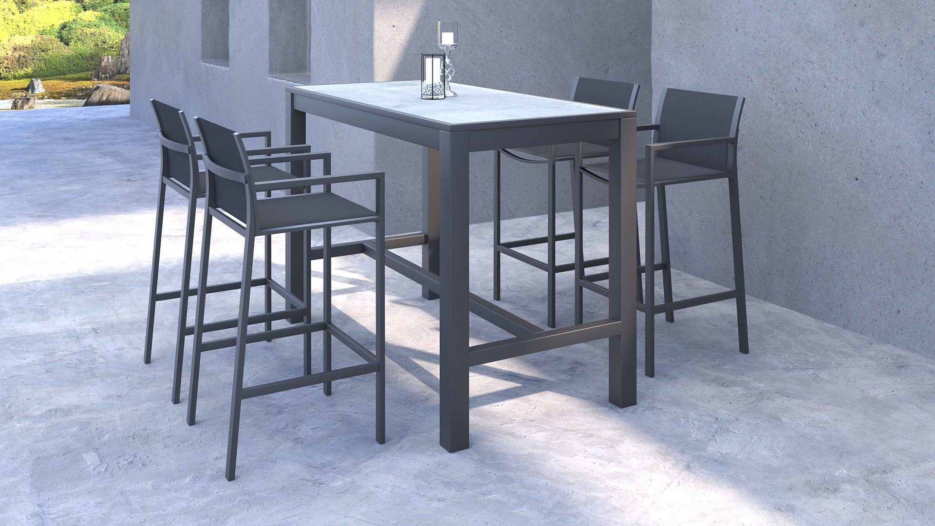 TRIDENT CERAMIC HIGH TABLE - Outdoor Furniture Manufacturer